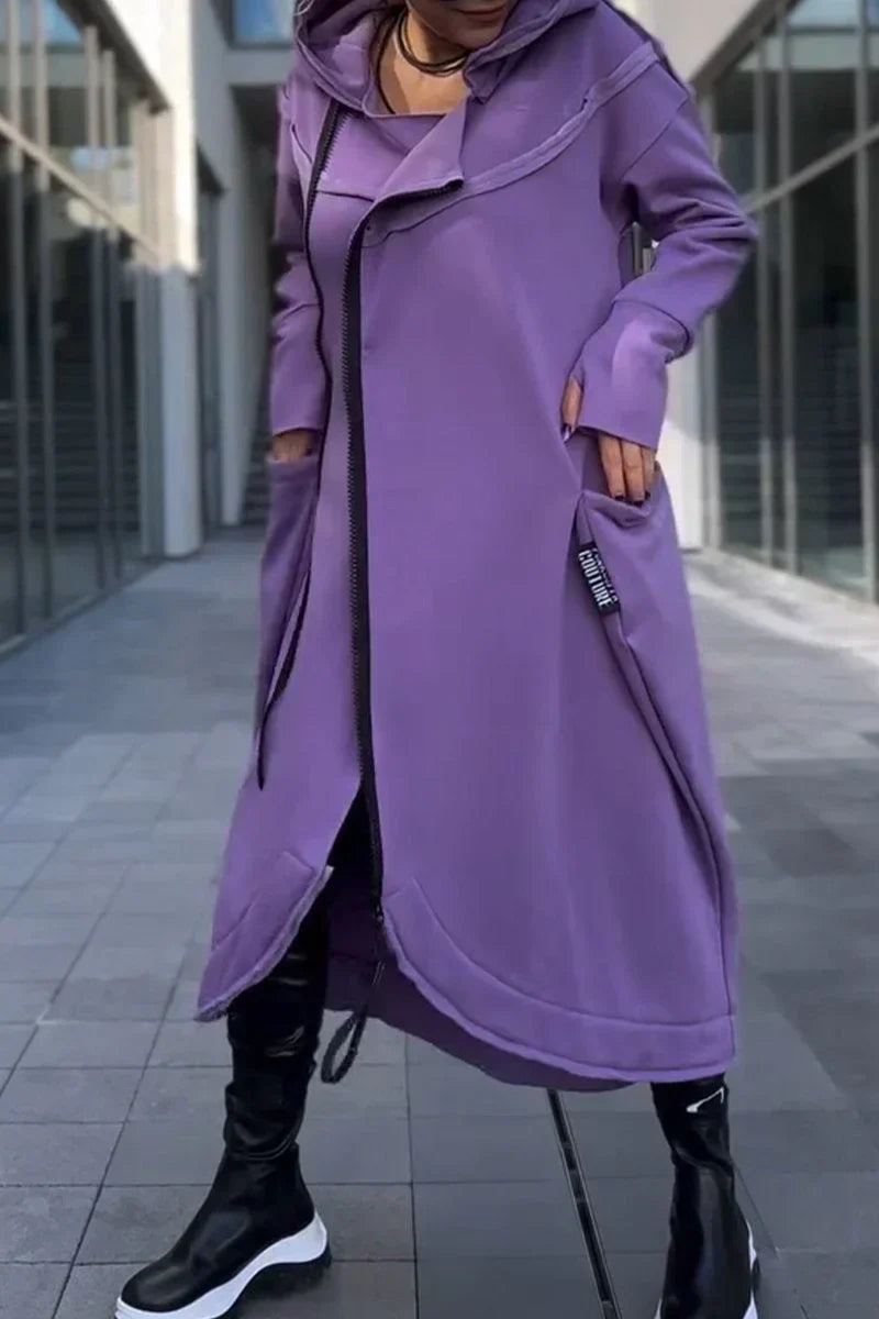RILEY – FUTURISTIC HOODED LONG COAT – Jack & Grace